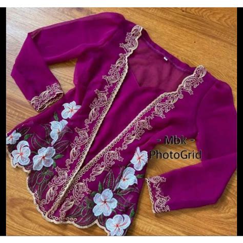 Jual Kebaya Bordir Magenta Bet Warna Lengkap Shopee Indonesia