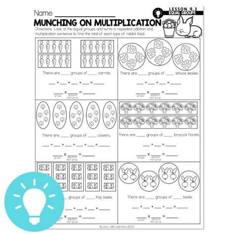 Lucky To Learn Math Lesson 93 Equal Groups Mini Lesson Munching On Multiplication