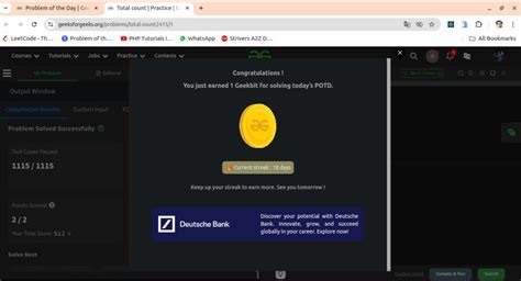 kancharla prasad on linkedin geekstreak2024 geekstreak2024 deutschebank day18 potd coding