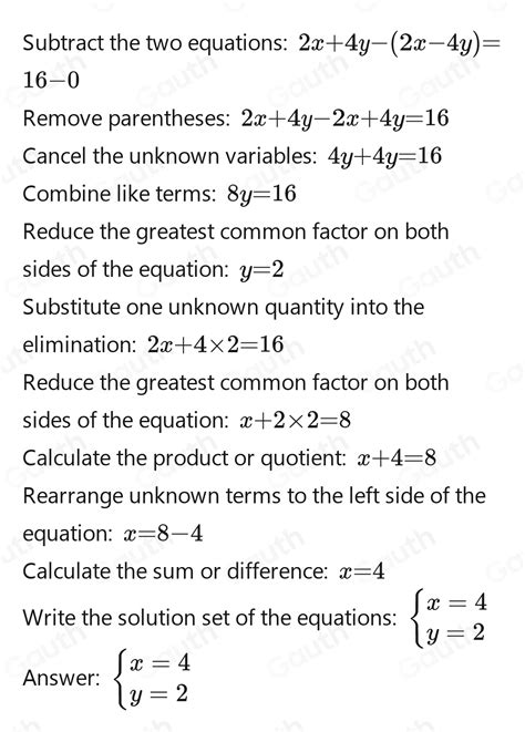 Solved Use The Elimination Method To Solve The System Of Equations Choose The Correct Ordered