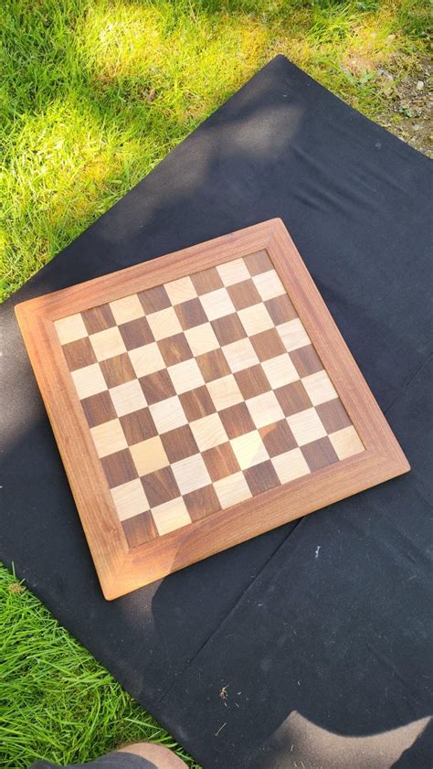 Maple Afromosia Saplele Hardwood Chessboard W Custom Spalted Maple And Sapele Pieces Etsy