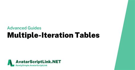 multiple iteration tables avatarscriptlink by rarelysimple