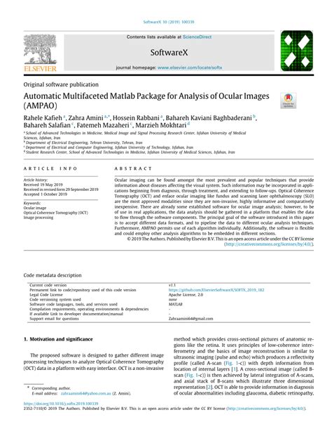 Pdf Automatic Multifaceted Matlab Package For Analysis Of Ocular Images Ampao