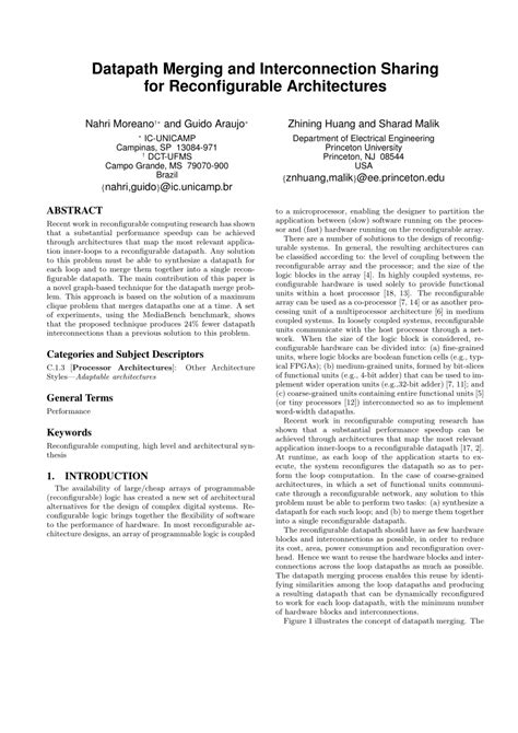 Pdf Datapath Merging And Interconnection Sharing For Reconfigurable