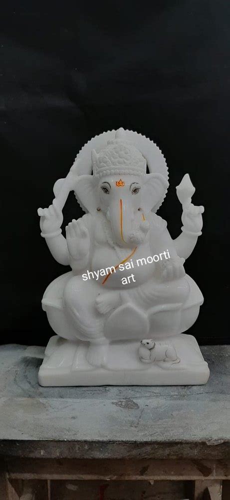 White Marble Ganpati Idol 12inch At Rs 20000 Marble Ganesha Statue