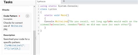 Solved Write Compile And Test A Program Named Lyrics Th