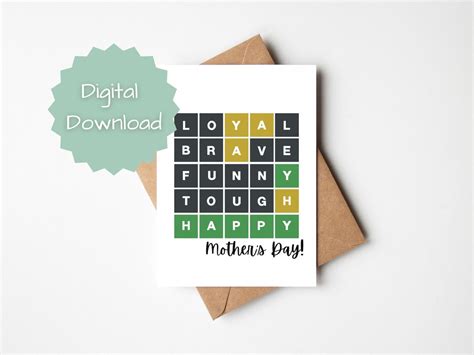 Printable Wordle Themed Mothers Day Card Wordle Card Etsy