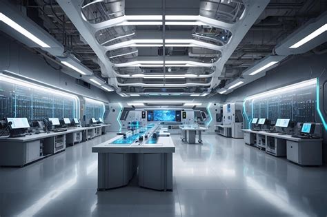 Premium Ai Image Quantum Computing Futuristic Science Lab