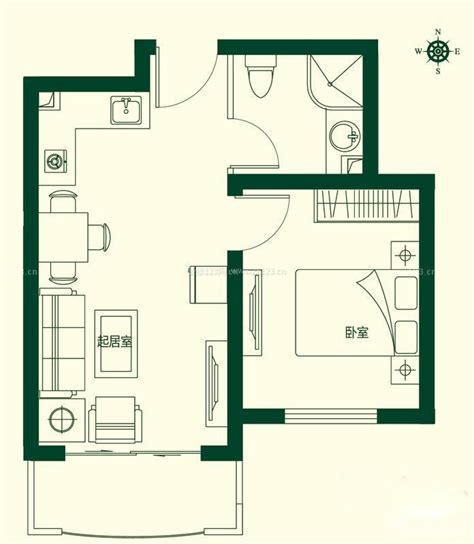 东阳现代风格42平米设计方案 一房一厅户型图 装信通网