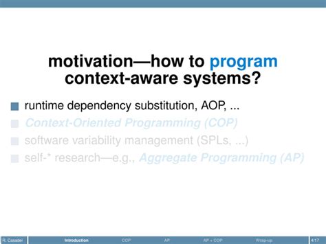 On Context Orientation In Aggregate Programming Ppt