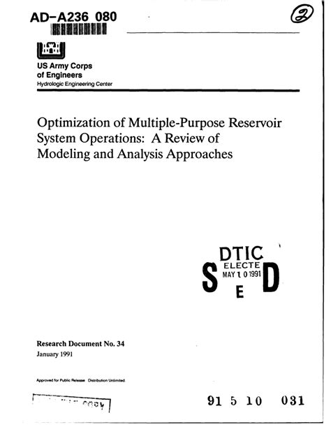 Pdf Optimization Of Multiple Purpose Reservoir Systems Operations A Review Of Modeling And