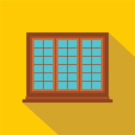 Wooden Brown Tricuspid Window Icon Flat Style 15210338 Vector Art At Vecteezy