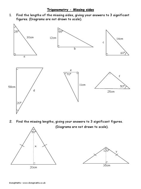 04 Trigonometry Missing Sides Pdf