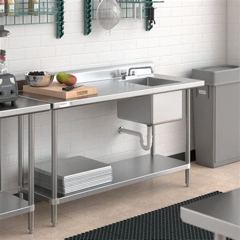 Regency 24 X 60 16 Gauge Stainless Steel Work Table With Sink Sink
