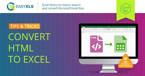 Convert Html To Excel File In Cnet Easyxls Guide