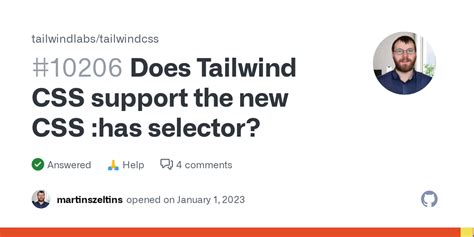 Does Tailwind Css Support The New Css Has Selector · Tailwindlabs Tailwindcss · Discussion