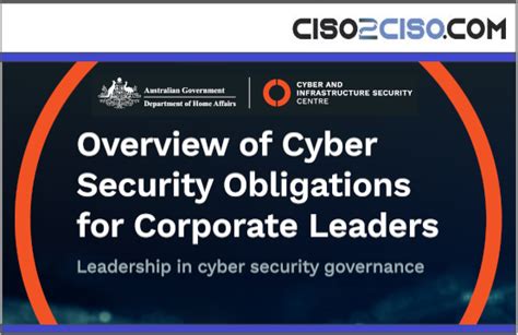 Overview Of Cybersecurity Obligations For Corporate Leaders Ciso2ciso