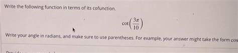 Answered Write The Following Function In Terms Of Its Cofunction 3n