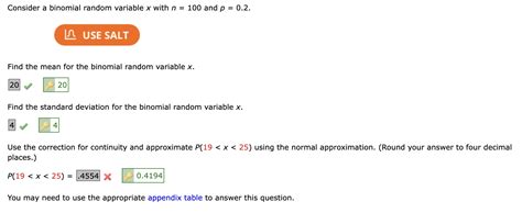solved consider a binomial random variable x with n 100 and