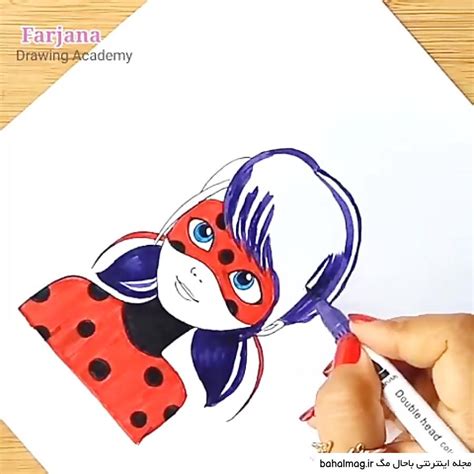 عکس نقاشی دختر کفشدوزکی ساده ️ بهترین تصاویر