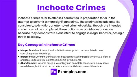 Inchoate Crimes Parties Notes And Practice Questions Mbe Examples