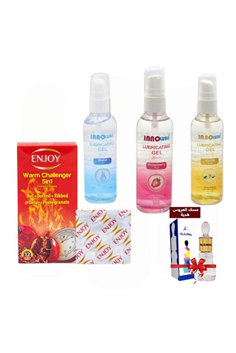 Inno Set Of 3 Multi Flavored Lubricants 100 Ml With 12 Condoms And A