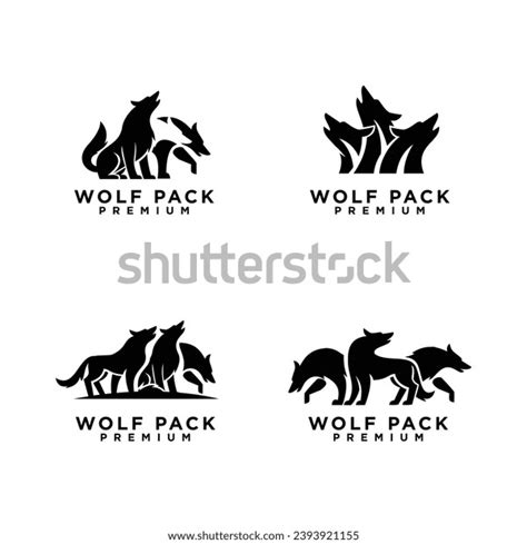 Wolf Pack Logo Icon Design Illustration Stock Vector Royalty Free 2393921155 Shutterstock