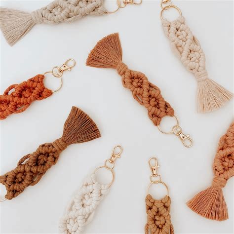 Macrame Keychains Boho Keychains Boho Macrame Keychains Etsy
