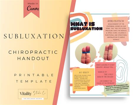 Chiropractic Subluxation Explanation Handout Educational Digital