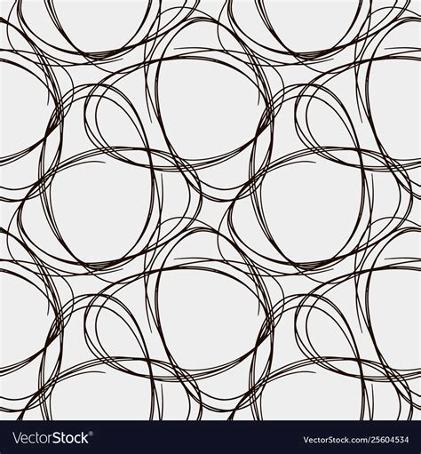 Hand Drawn Ovals Seamless Texture Black And White Vector Image