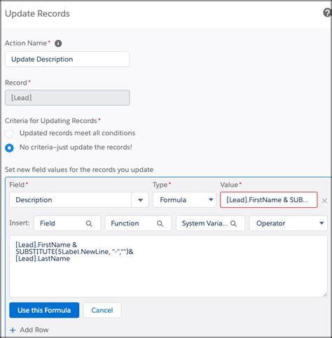 Getting Started With Process Builder Part 40 Adding A Line Break In Process Builder Formula