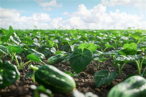 Premium Photo Cucumber Field Cucumber Crop Many Cucumber Cucumber
