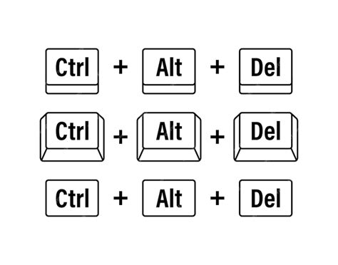 Premium Vector Ctrl Alt Del Shortcut Keys Keyboard Keys Computer Button Vector Stock Illustration