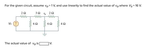 Solved For The Given Circuit Assume VO V And Use Chegg Com