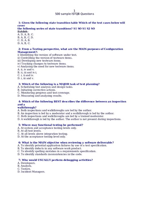 Istqb Certification Exam Sample Papers Q 11 To 20 Doc Template Pdffiller