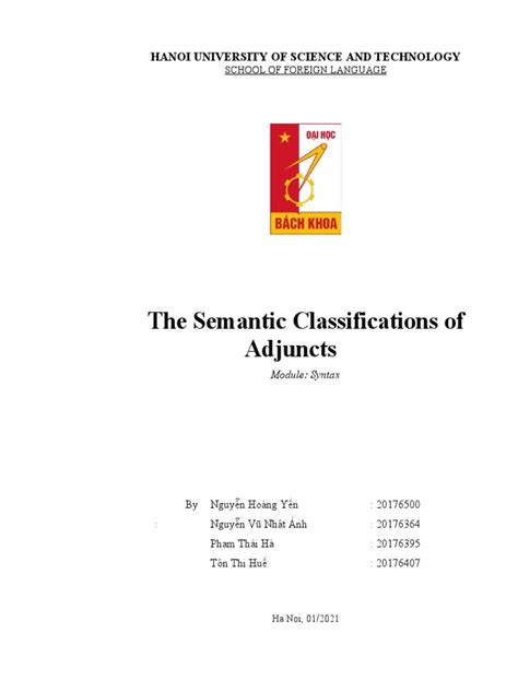 The Semantic Classifications Of Adjuncts Pdf Clause Part Of Speech