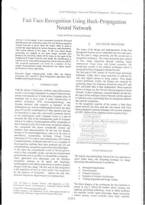 Pdf Fast Face Recognition Using Back Propagation Neural Network