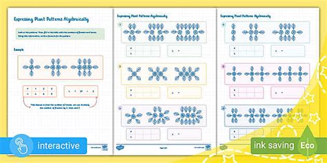 expressing plant patterns algebraically ages 10 11