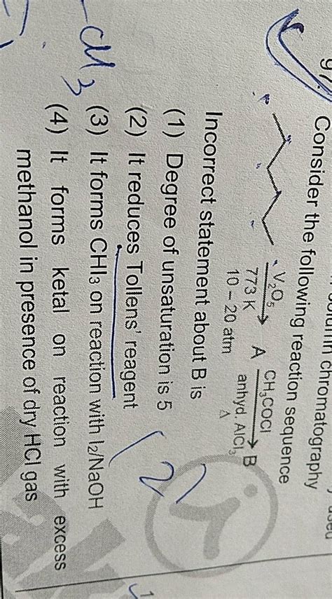 consider the following reaction sequence incorrect statement about b is