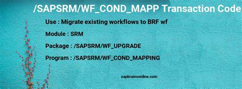 SAPSRM WF COND MAPP SAP Tcode For Migrate Existing Workflows To BRF Wf