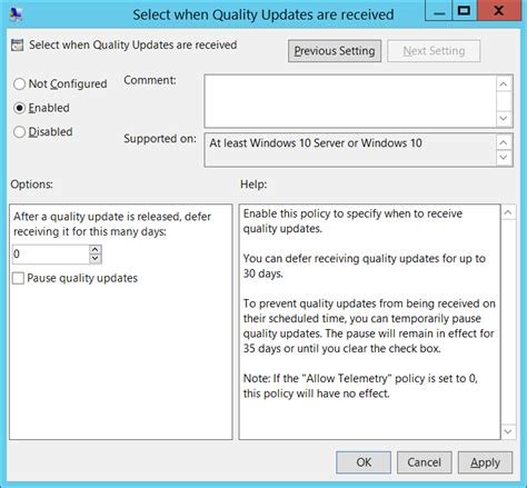 Windows Update For Business Group Policy Changes For Windows 10 1607