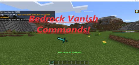 Bedrock Vanish Commands Minecraft Pe Mods And Addons