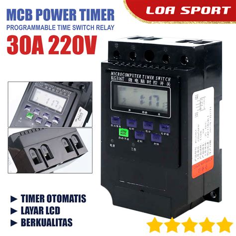 Jual Mcb Timer Digital Switch Relay Otomatis Pemutus Listrik 30a 220v Lcd Shopee Indonesia