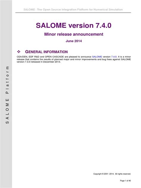 salome 7 4 0 release notes pdf port computer networking python programming language
