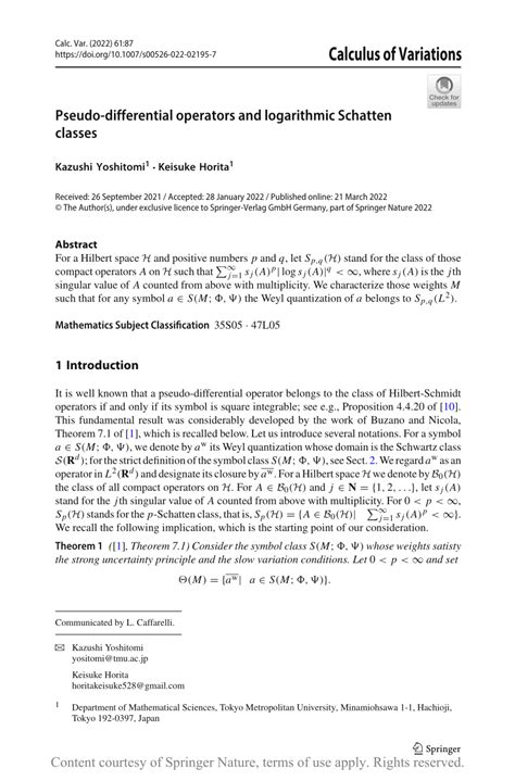 Pseudo Differential Operators And Logarithmic Schatten Classes