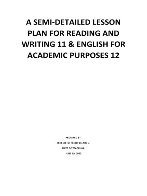 Semi Detailed Lesson Plan For Demo Pdf Teachers Linguistics