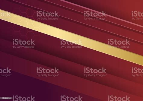 프리젠 테이션 디자인을위한 골드 빛나는 요소 장식어두운 빨간색 그라데이션 배경 배너 포스터 커버 템플릿 배경 등에 대한 벡터 일러스트레이션 3차원 형태에 대한 스톡 벡터