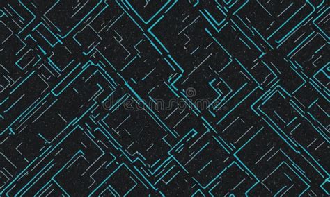 Digital Complex Abstract Pattern Intersecting Lines And Curves In Shades Blue And Black
