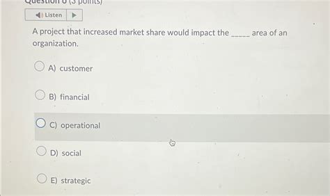 Solved Listena Project That Increased Market Share Would