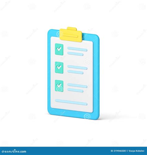 To Do Check Mark Blue Clipboard Checklist Poll Form Questionnaire Task Survey 3d Icon Vector